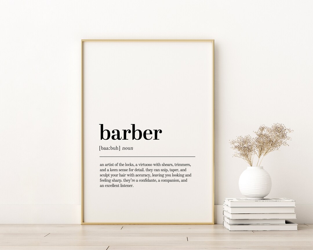 Barber Definition Print, Minimalist Barber Print Modern Wall Art ...