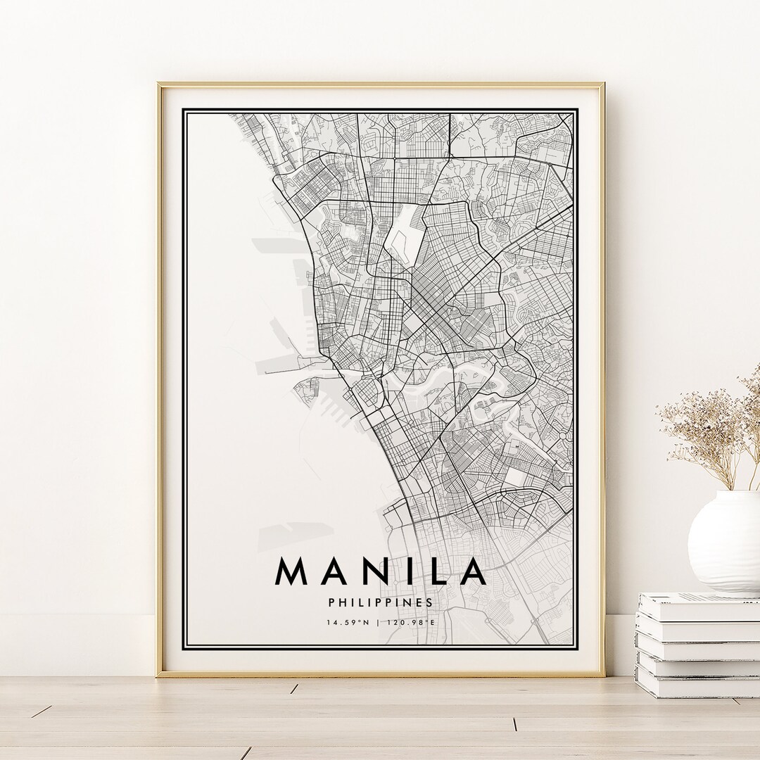 Manila Map Print, Philippines Town Map Poster, Manila Philippines City ...