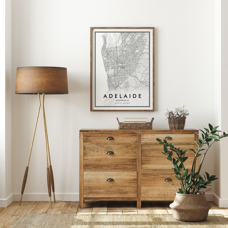 Adelaide Map Print, Adelaide Australia City Map, State Map Wall Art ...