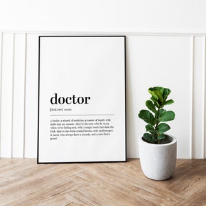 Doctor Definition Print, Doctor Minimalist Print Modern Wall Art, Self ...