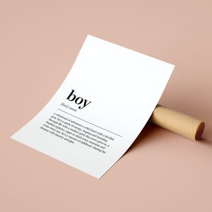 Boy Definition Print, Boy Printable Poster, Retro Boy Art Prints ...