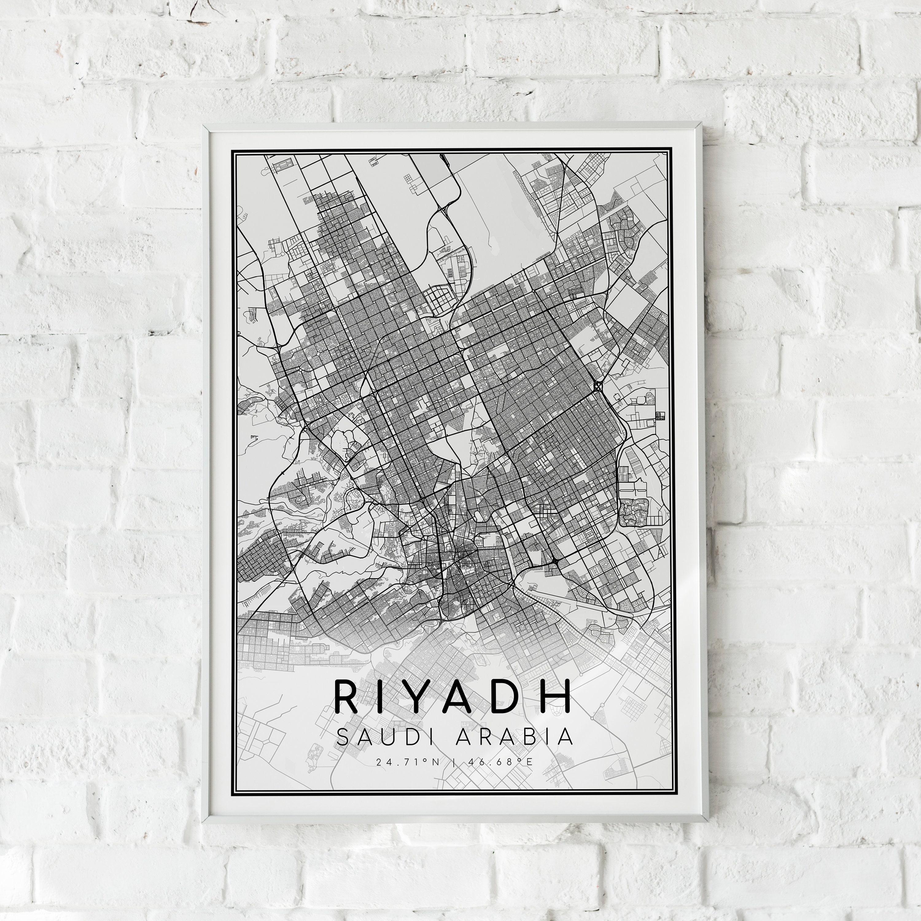 RIYADH Map Print Saudi Arabia City Map Poster Unique Gift - Etsy