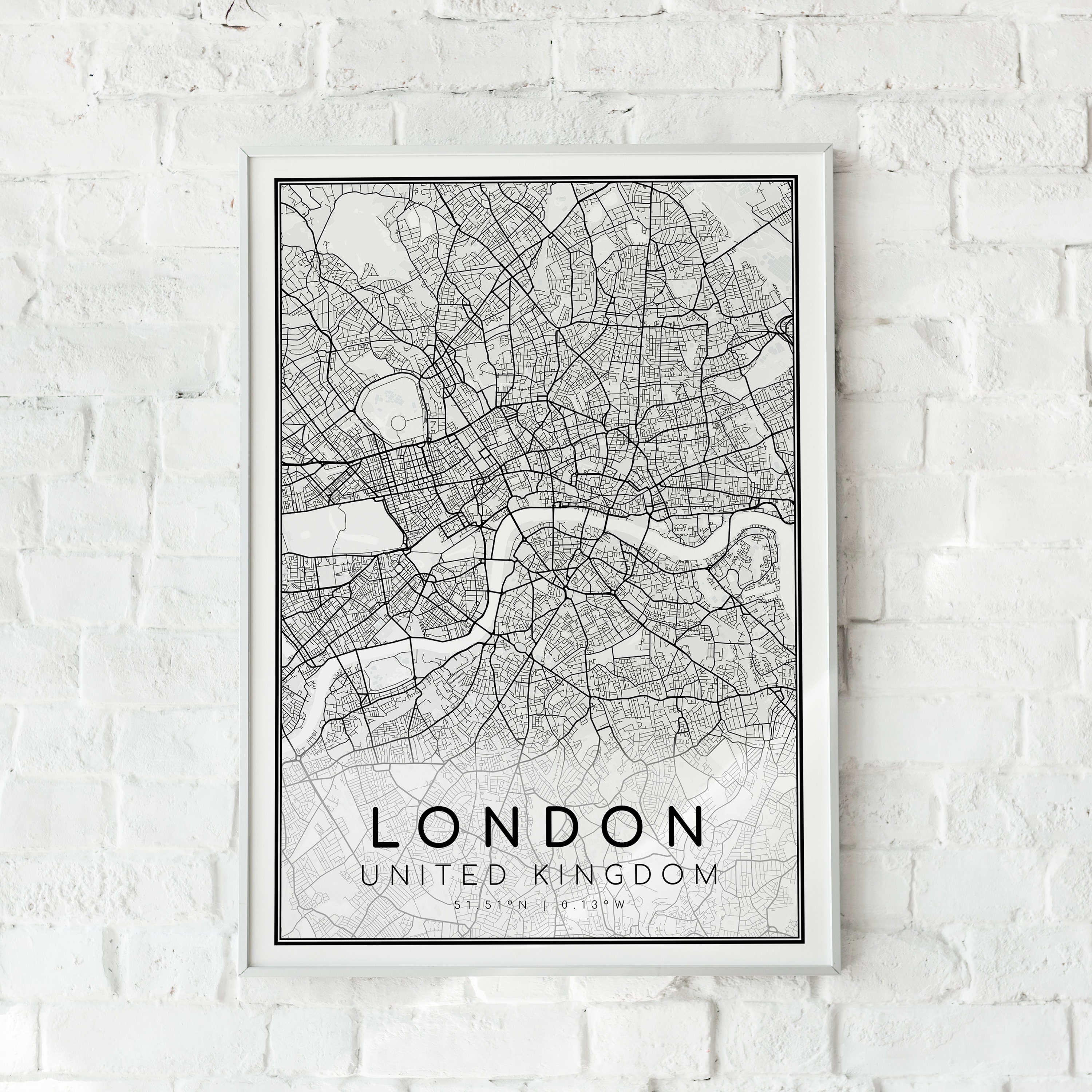 LONDON City Map United Kingdom Posters Engagement Map Art - Etsy UK
