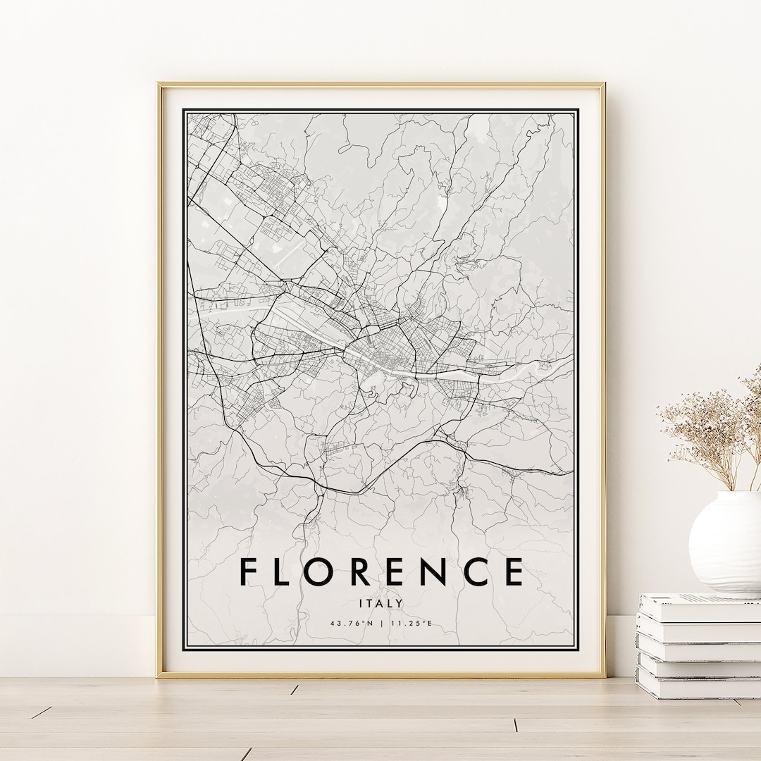 Florence Map Print, Italy City Map Poster, Gifts for Her, Printable ...