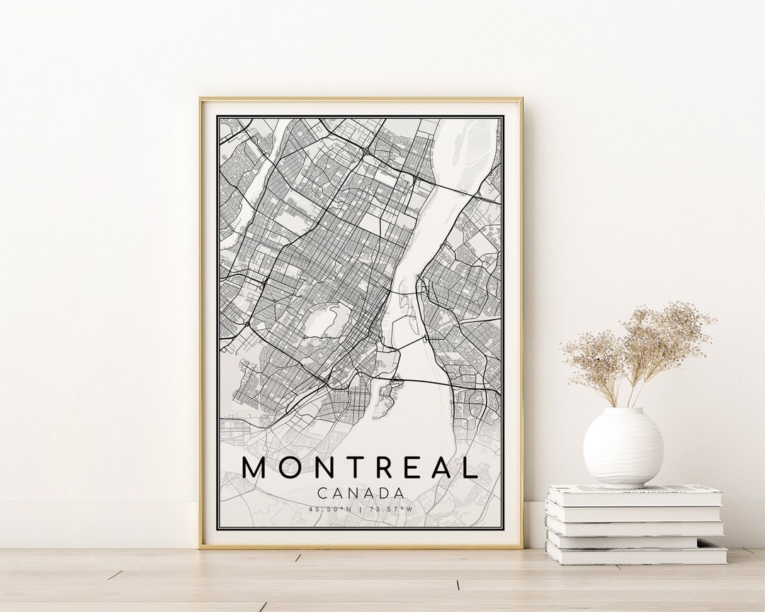 MONTREAL City Map Canada City Map Poster Trendy Wall Art - Etsy