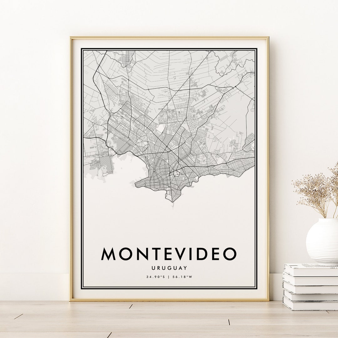 Montevideo City Map, Uruguay Personalized Map Print, Custom Locations ...