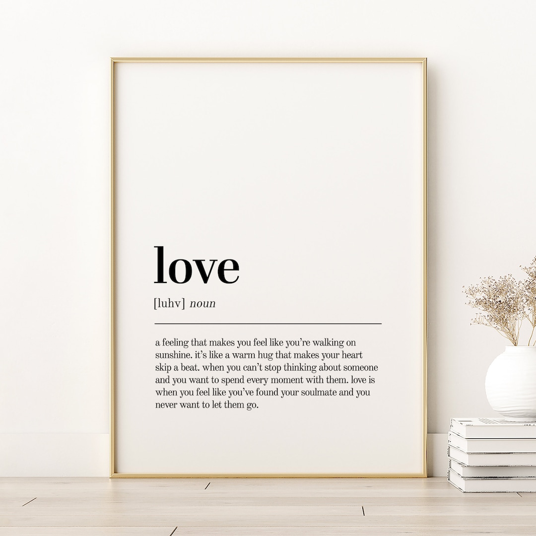 Love Definition Print, Love Printable Poster, Love Wall Art Prints ...