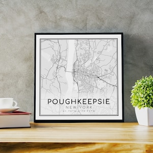 Poughkeepsie New York City Map USA NY Minimalist Map Print - Etsy