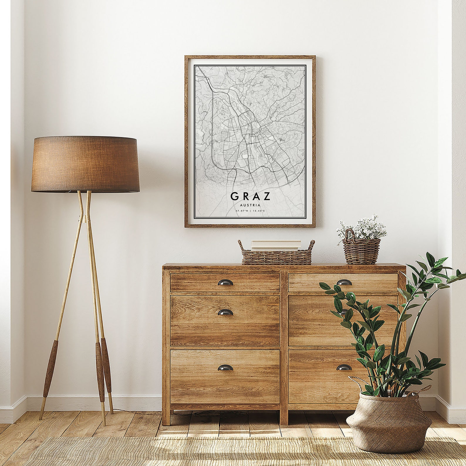 Graz City Map, Modern Graz Austria Map Print, Map Poster, Birthday Gift ...