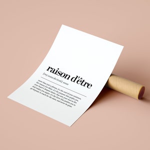 Raison D’etre Definition Print, Raison D’etre Dictionary Print ...