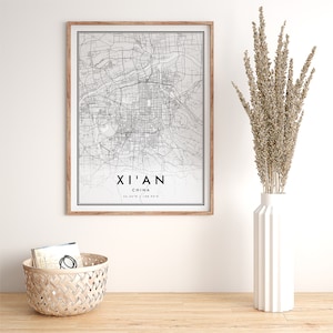 Xi'an Map Print, Xi an China City Map, Travel Map Poster Gift ...