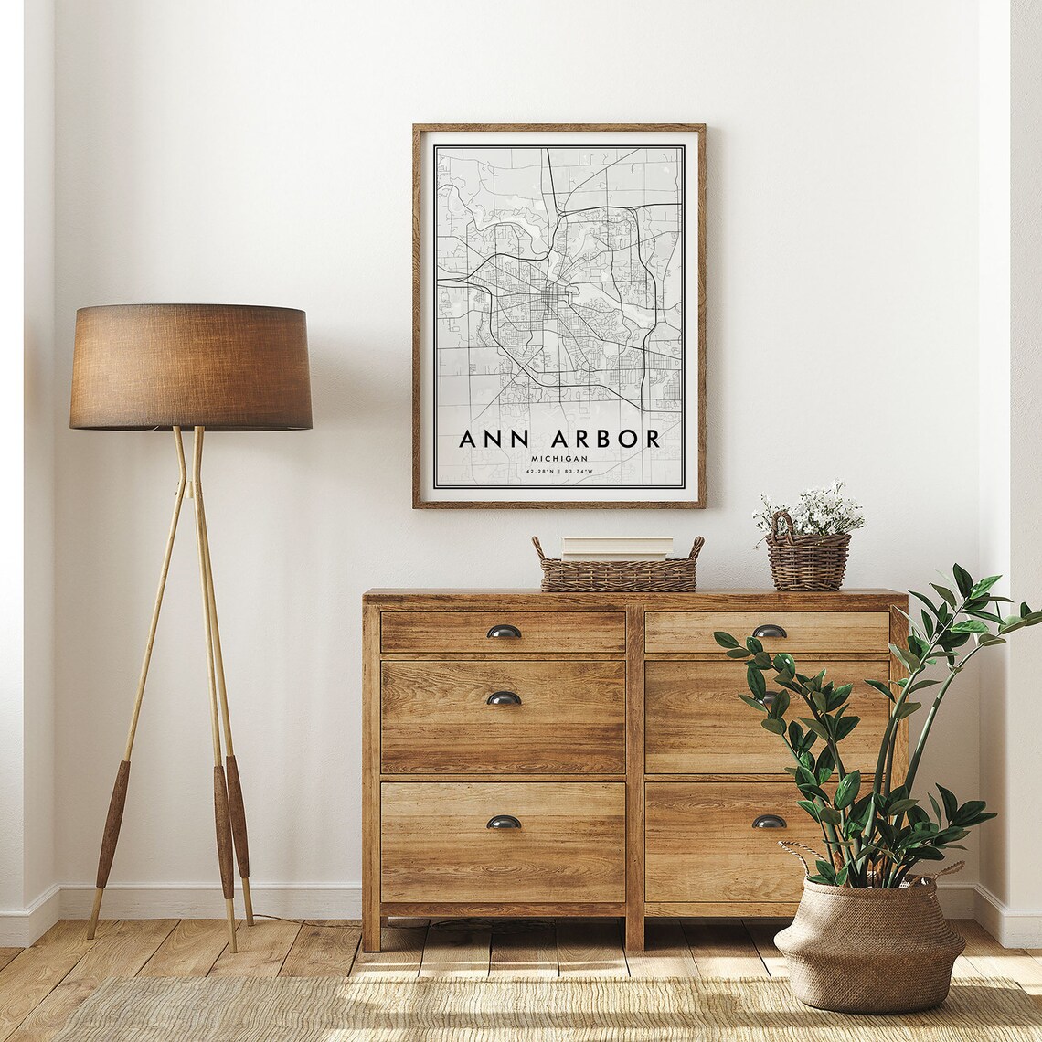 Ann Arbor Map Print, Michigan City Map Print, Ann Arbor Digital Map ...