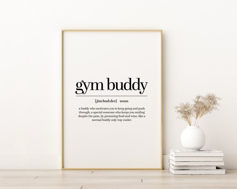 Gym Buddy Definition Print Printable Poster Gym Buddy Art - Etsy
