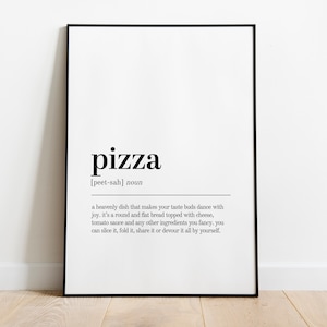 Pizza Definition Print, Printable Poster, Pizza Wall Art Prints ...