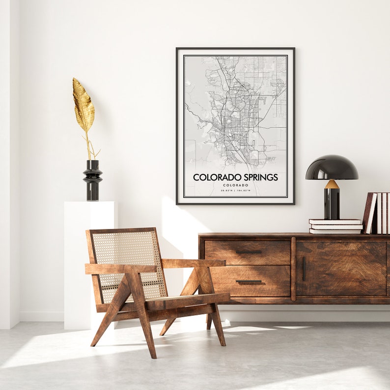 Colorado Springs City Map, Colorado Map, Map Poster, Minimalist Map Art ...