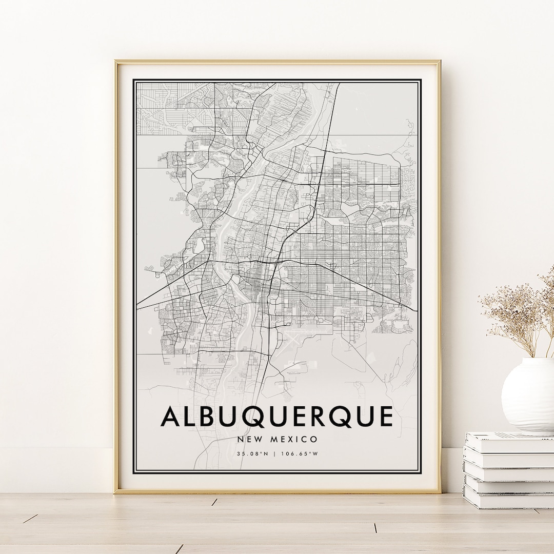 Albuquerque Map Print, New Mexico Wedding Map Print, Custom Locations ...