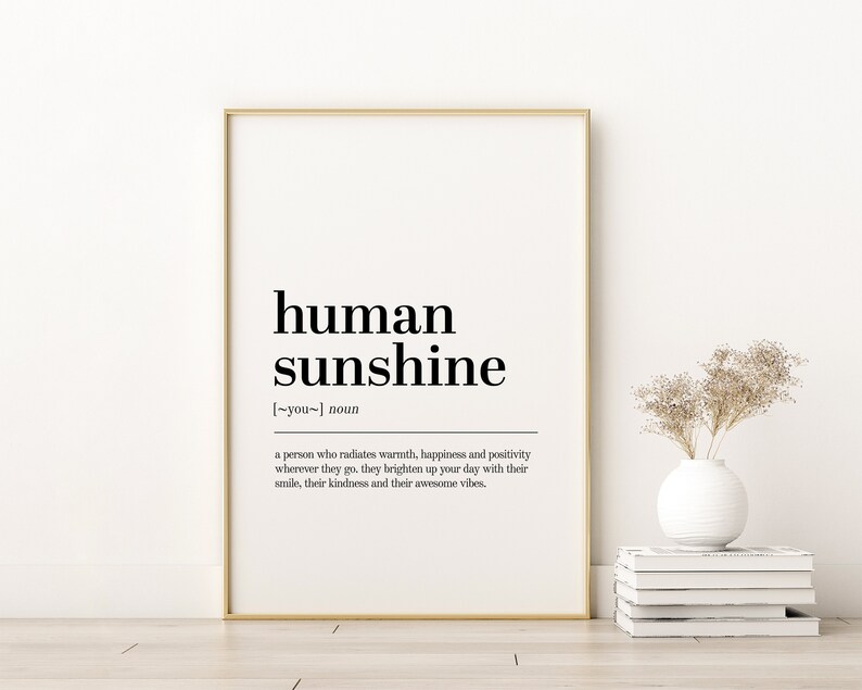 Human Sunshine Definition Print Office Definition Print - Etsy