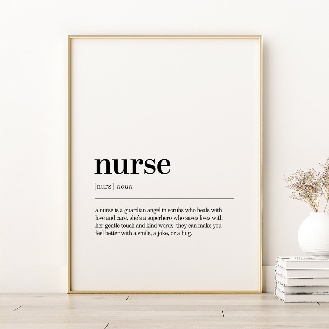 Nurse Definition Print, Nurse Dictionary Print, Birthday Gift Idea ...