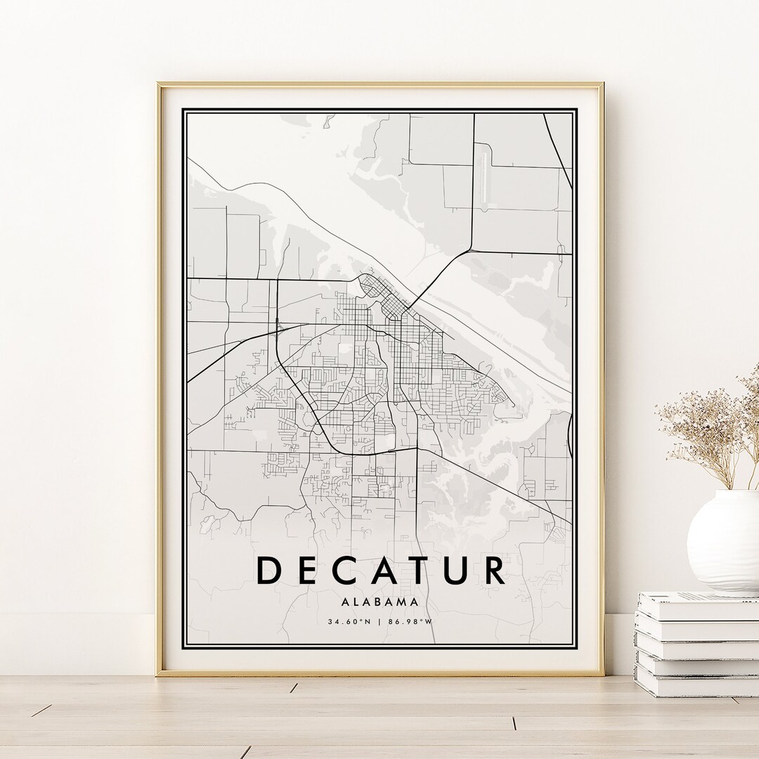 Decatur Map Print, Decatur Home Map Gift, Retro Decatur Street Map ...