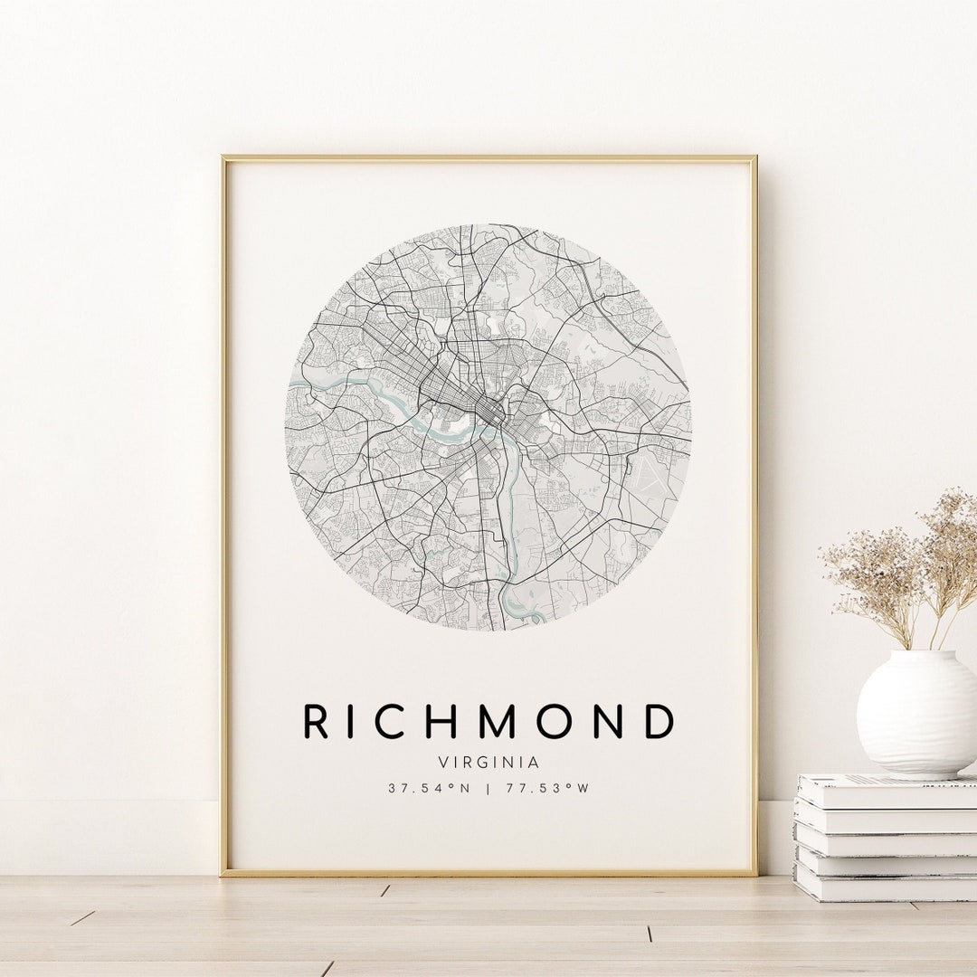 RICHMOND City Map, Virginia Minimalist Map, USA Map Print, City Map ...