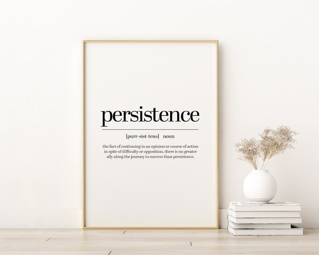Persistence Definition Print Unique Gift Poster - Etsy