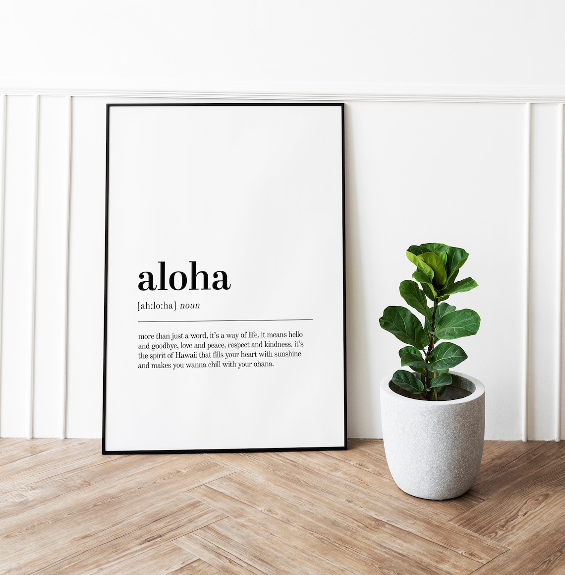 Aloha Definition Print, Aloha Minimalist Print Modern Wall Art, Aloha ...