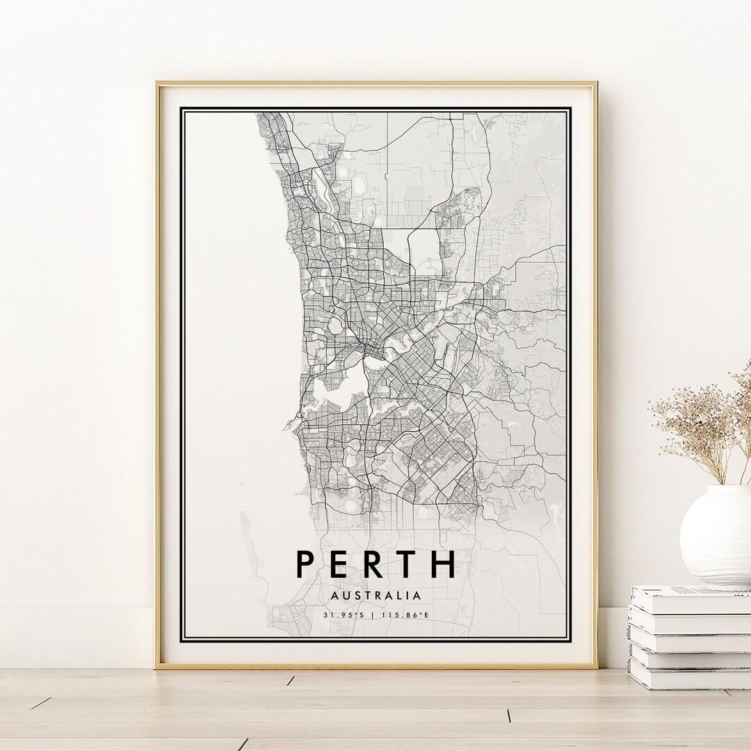 Perth Map Print, Perth Australia City Map, Perth Australia Locations ...
