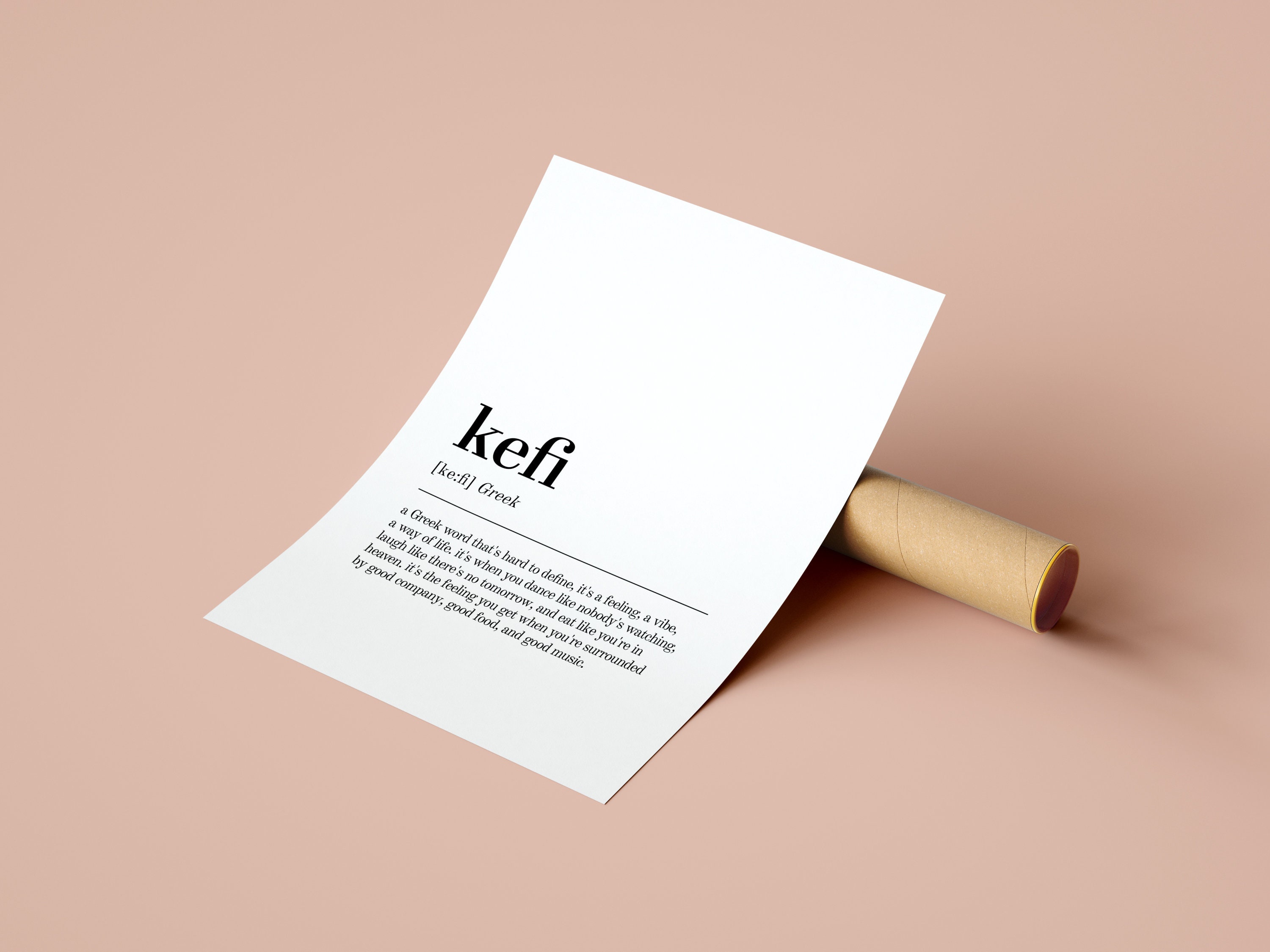 Kefi Definition Print Kefi Dictionary Print Birthday Gift - Etsy