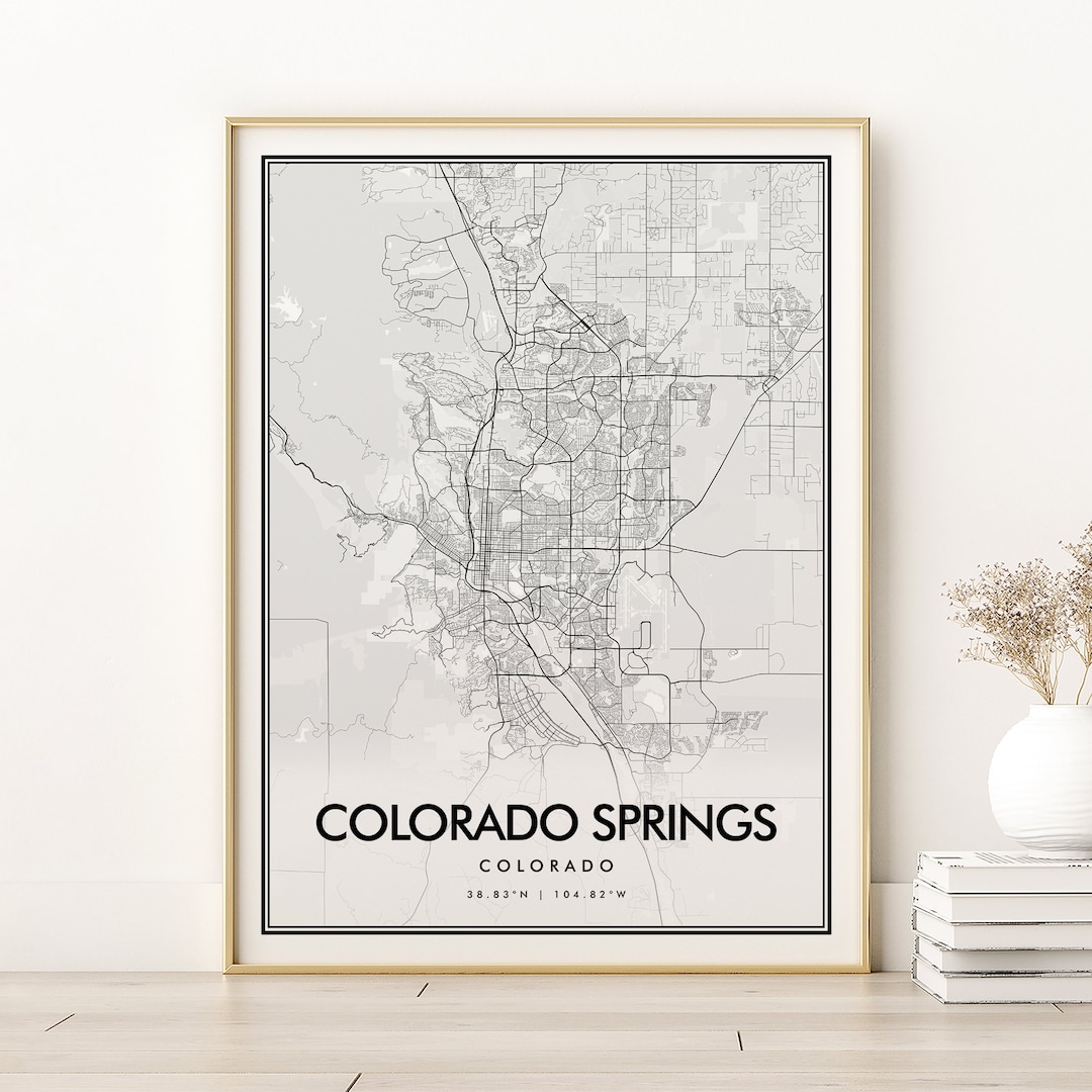 Colorado Springs City Map, Colorado Map, Map Poster, Minimalist Map Art ...