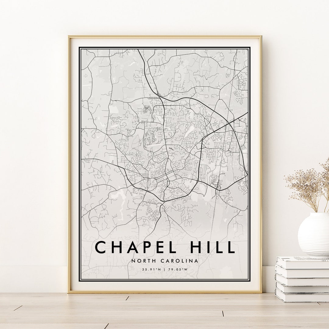 Chapel Hill Map Print, Chapel Hill North Carolina City Map Poster ...