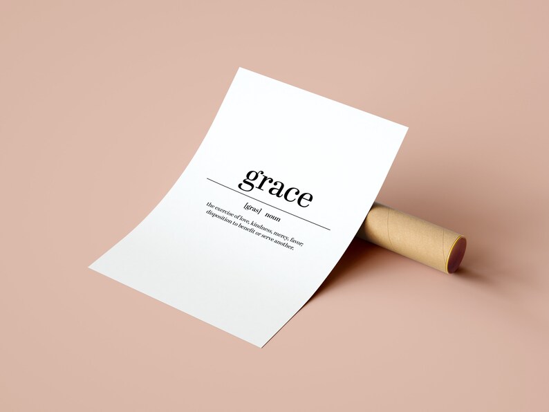 Grace Definition Print Grace Printable Poster Grace Wall - Etsy