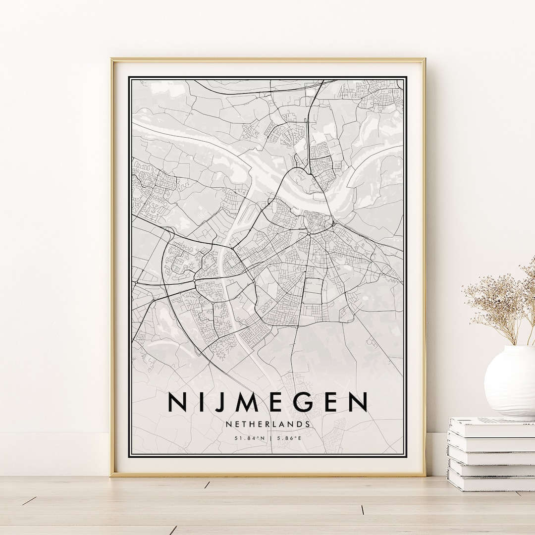 Nijmegen Map Print, Nijmegen Netherlands Street Map Poster, Minimalist ...