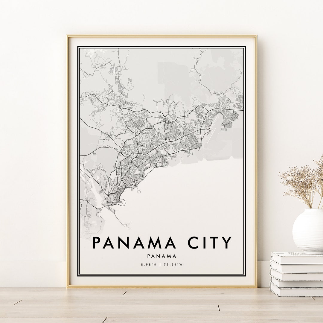 Panama City Map Print, Panama Country City Map, Any Locations Custom ...