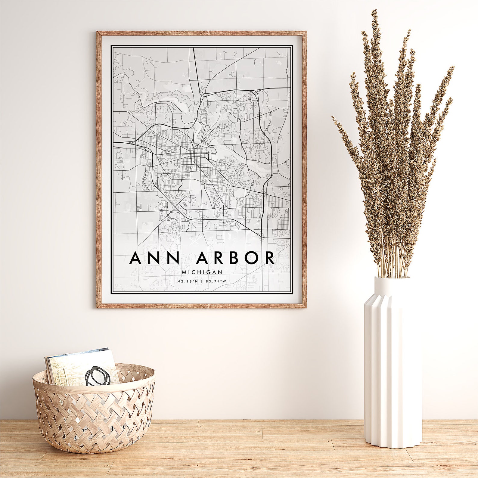 Ann Arbor Map Print, Michigan City Map Print, Ann Arbor Digital Map ...