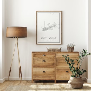 Key West City Map, Florida Map Print, Modern Key West Poster, Birthday ...