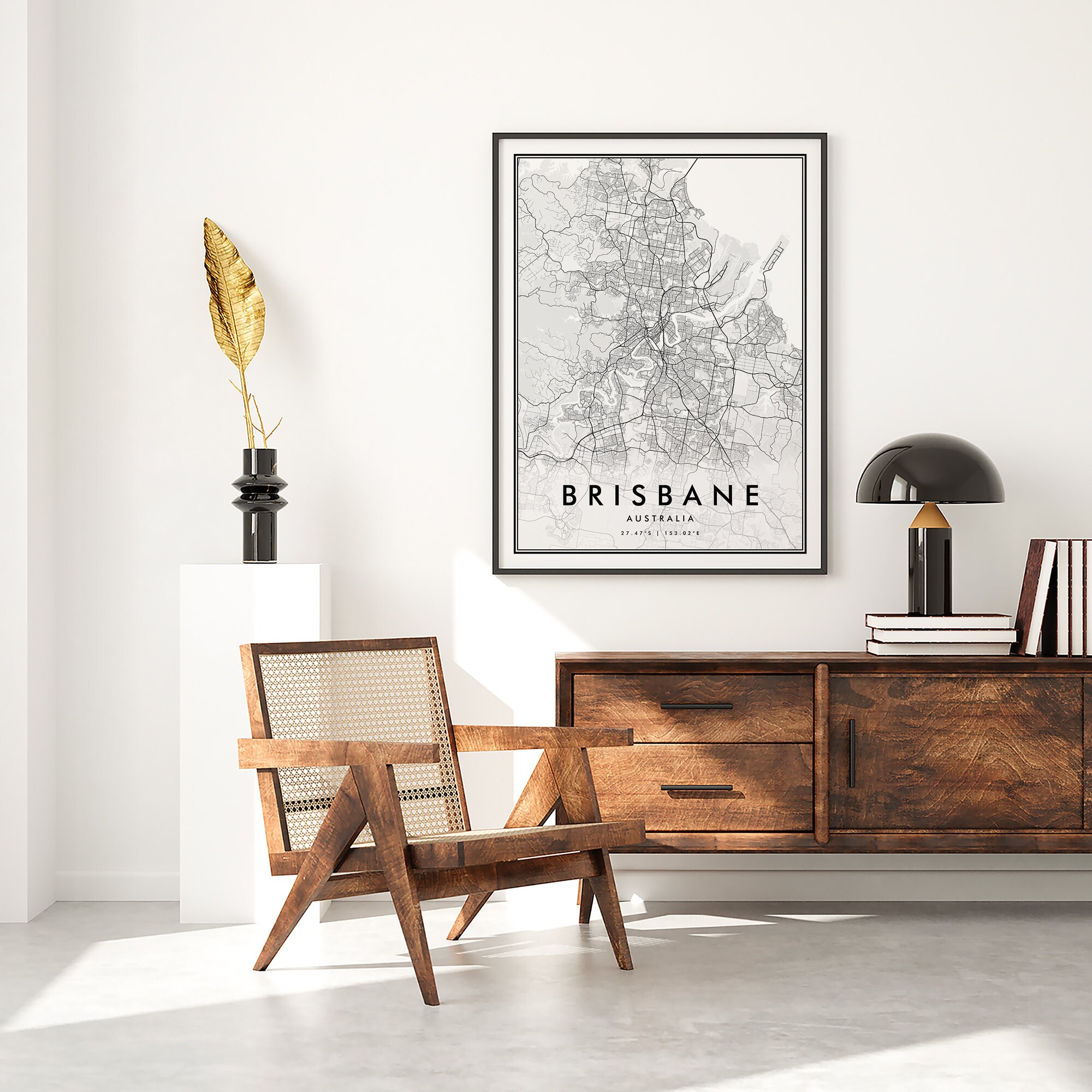 Brisbane Map Print, Brisbane Australia City Map, Best Home Decor ...