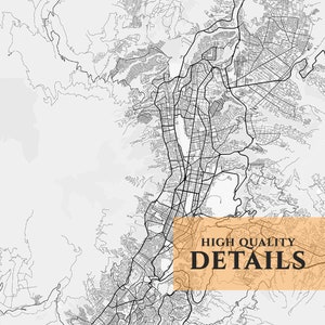 Quito City Map, Quito Ecuador Wall Map Poster, Engagement Map Art ...