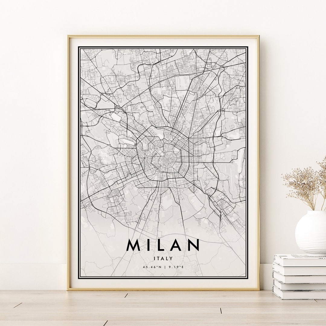 Milan Map Print, Italy City Map Poster, Personalized Gifts, Milan Italy ...