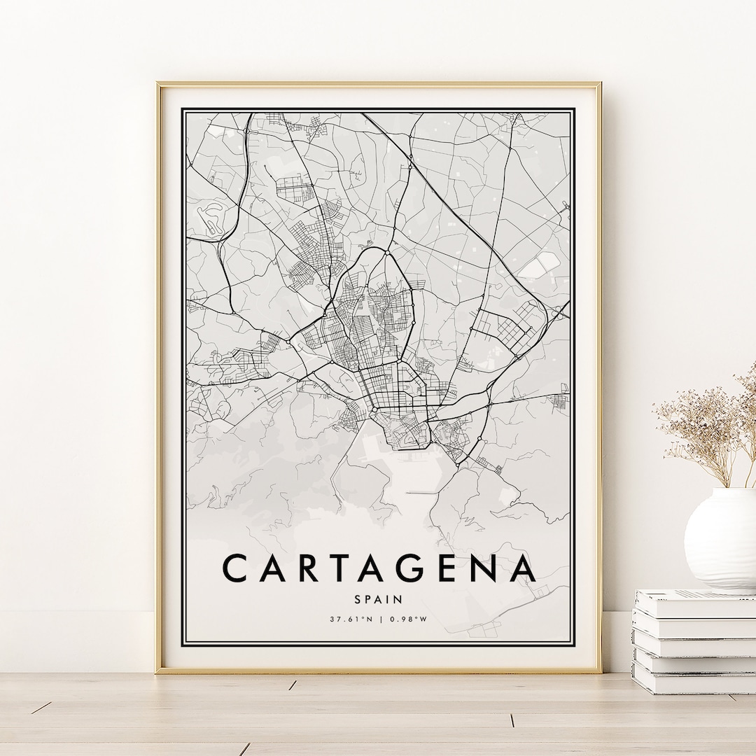 Cartagena Map Print, Cartagena City Map, Street Map Art, Antique ...