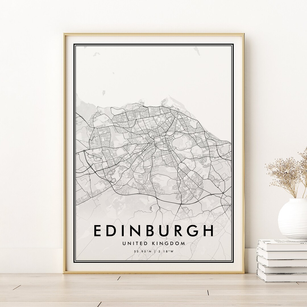 Edinburgh Map Print, United Kingdom Edinburgh City Map, Hometown Map ...