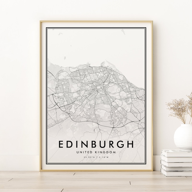 Neutral Map Edinburgh - Etsy UK