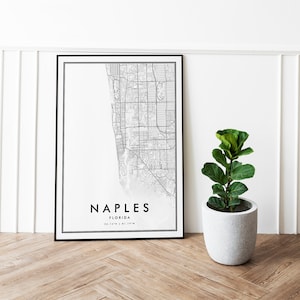 Naples Map Print, Naples Florida Town Map Poster, Gifts for Her ...