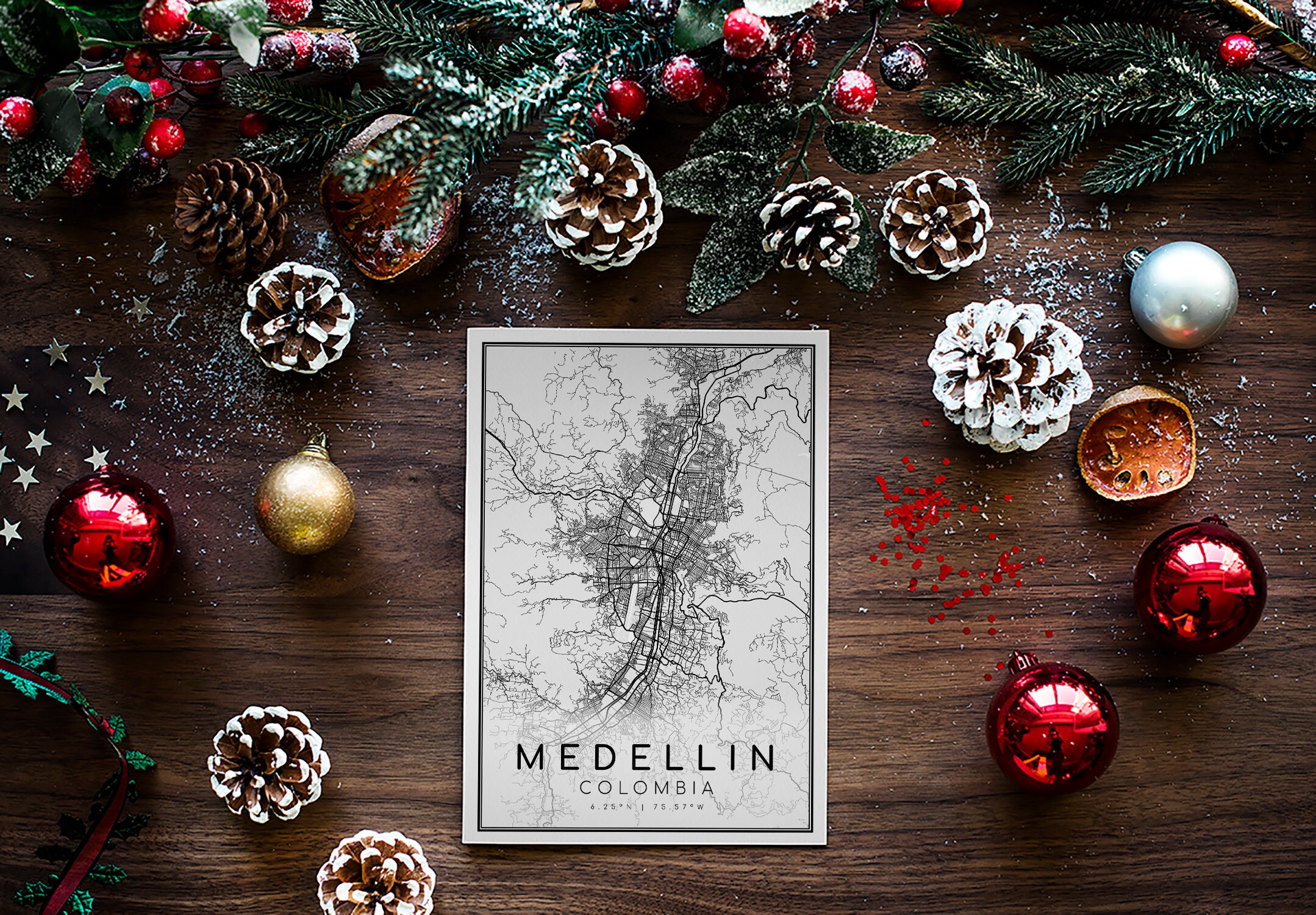 MEDELLIN Map Print Colombia Road Map Poster Gifts for Her - Etsy
