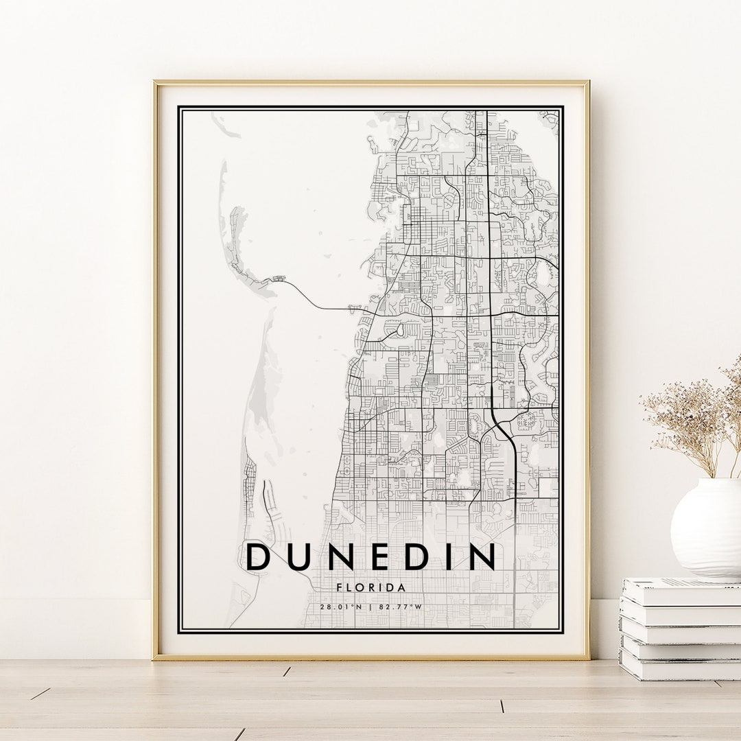 Dunedin Florida Map Print, Gifts for Her, Minimalist Dunedin City Map ...