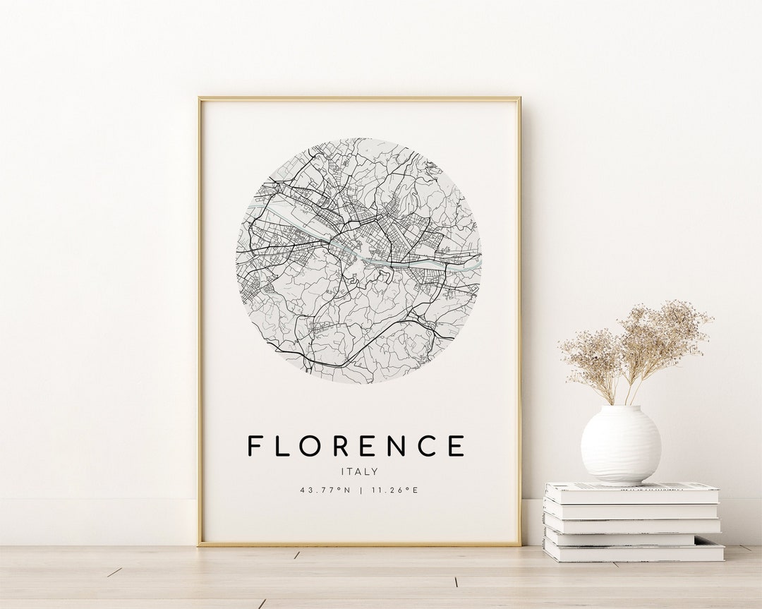 FLORENCE Map Print Italy City Map Poster Gifts for Her - Etsy
