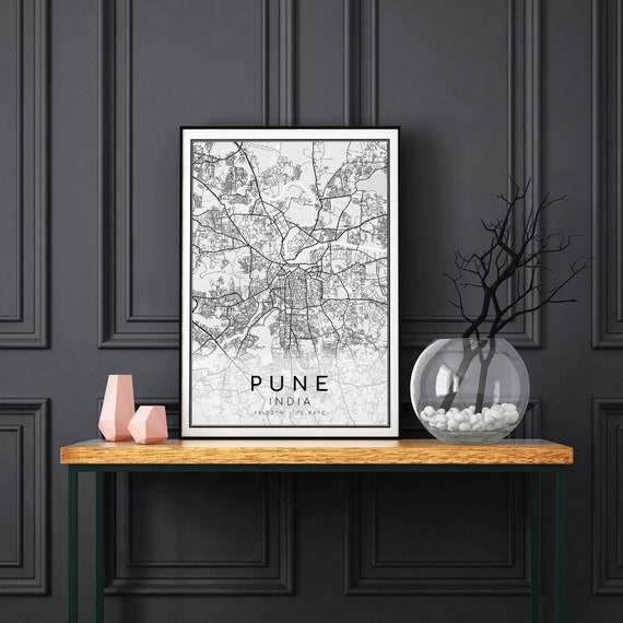 PUNE City Map India Map Print Wedding Gift Custom - Etsy