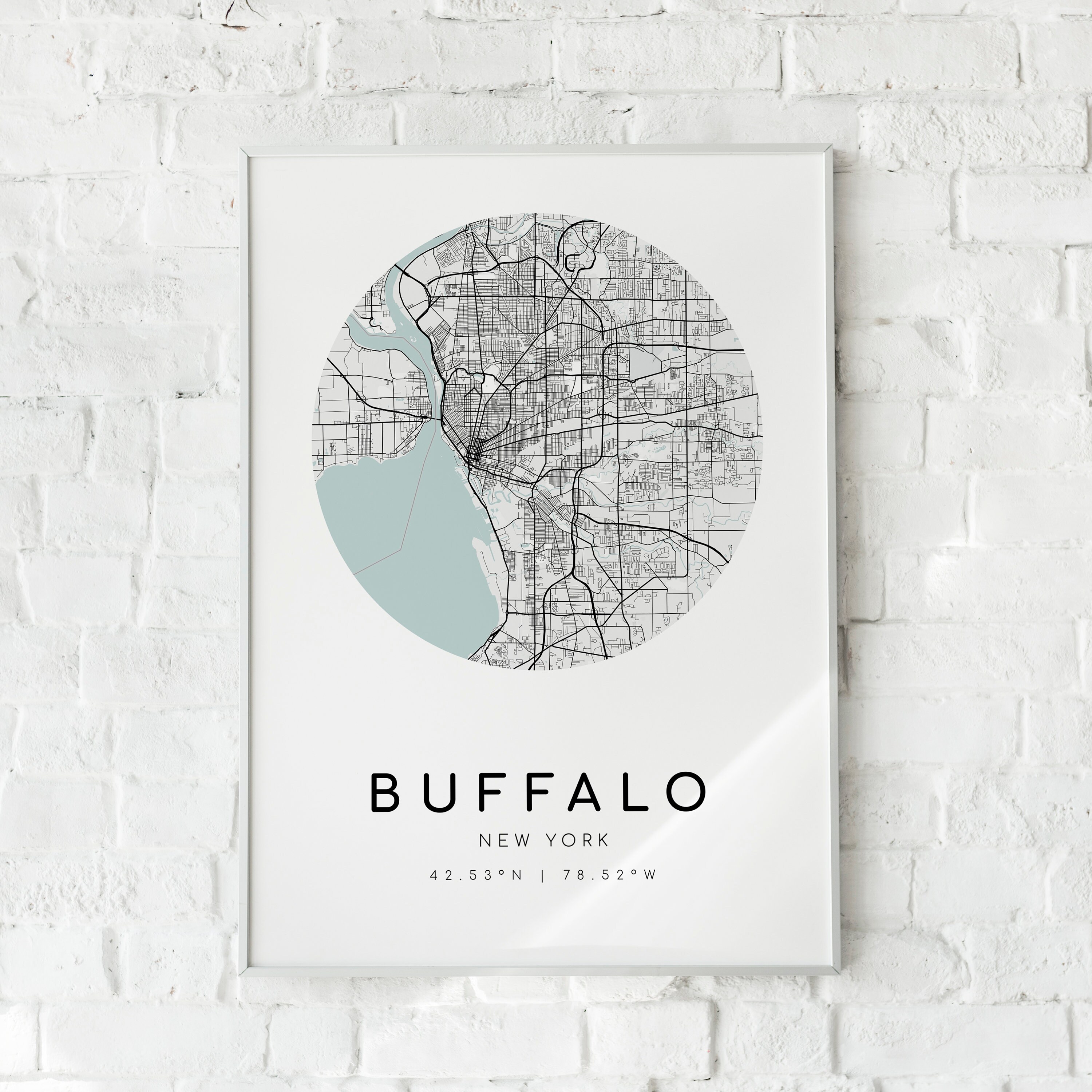 Buffalo map print New York city map print Buffalo poster | Etsy