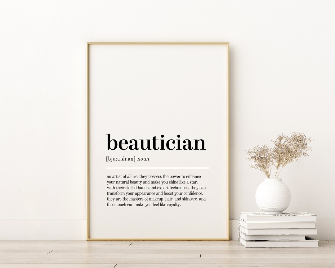 Beautician Definition Print Beautician Minimalist Print - Etsy