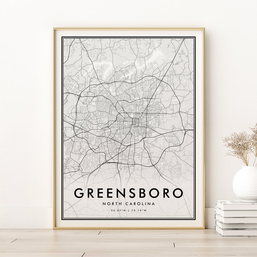 Greensboro Map Print, Personalized Greensboro North Carolina City Print ...