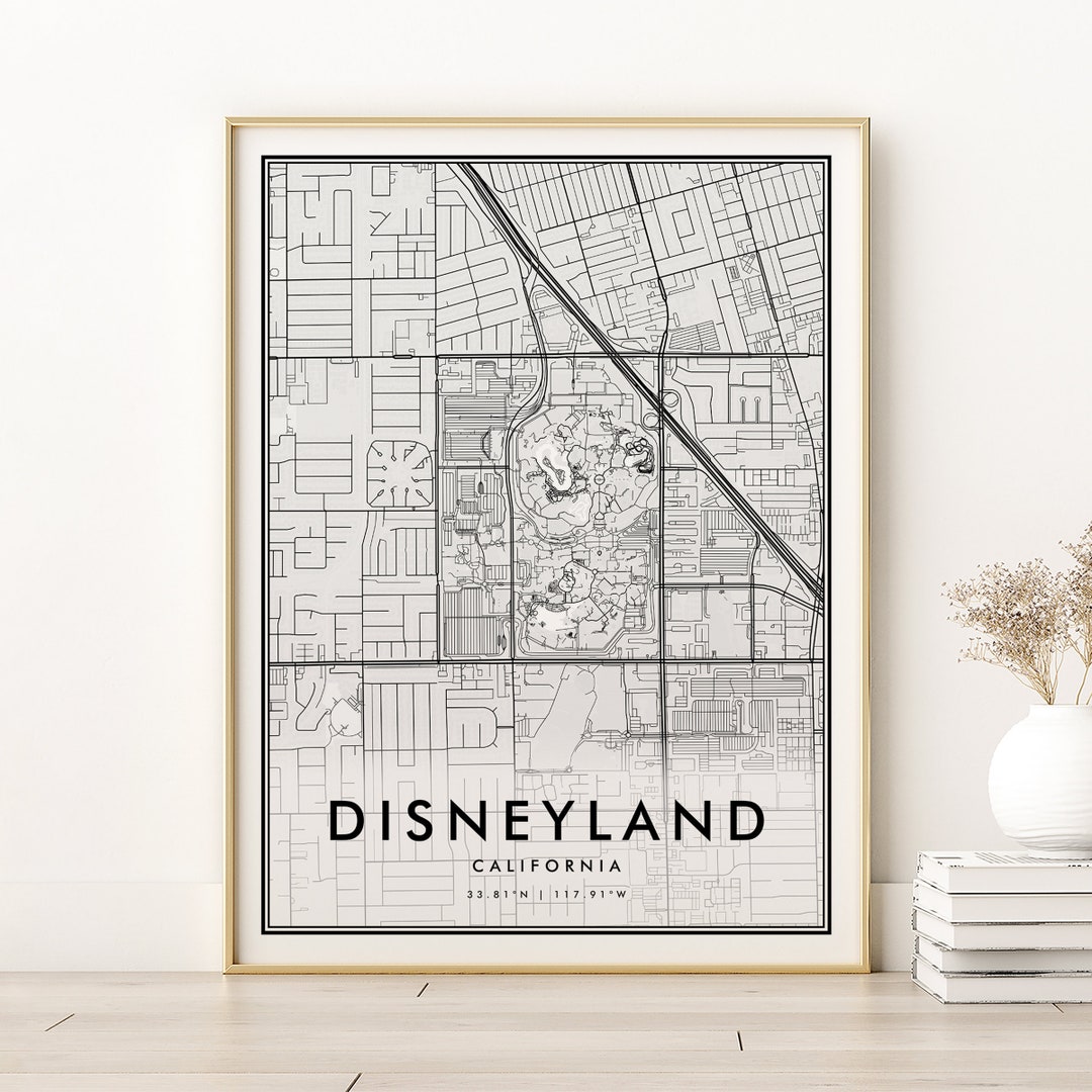 Disneyland Anaheim Map Print, Personalized Disneyland California Map ...